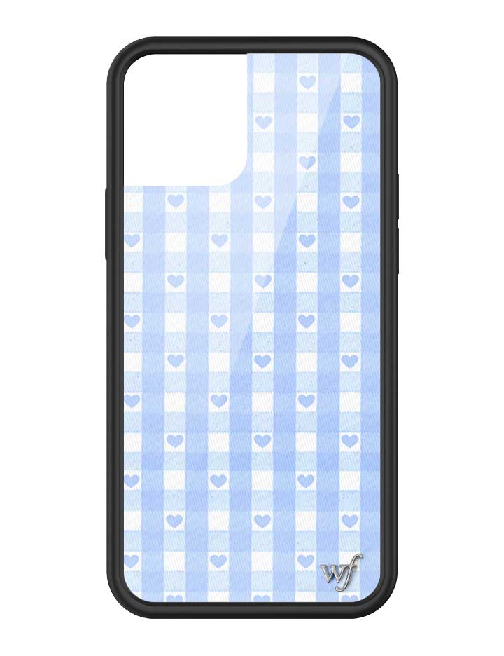 Wildflower Blue Gingham Hearts iPhone Case iPhone 14 Pro Max