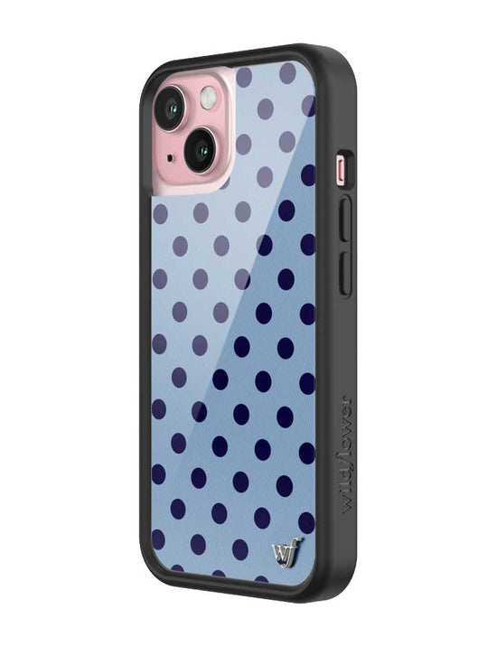Polka Dot | Blue and Navy Blue iPhone 15 Case – Wildflower Cases