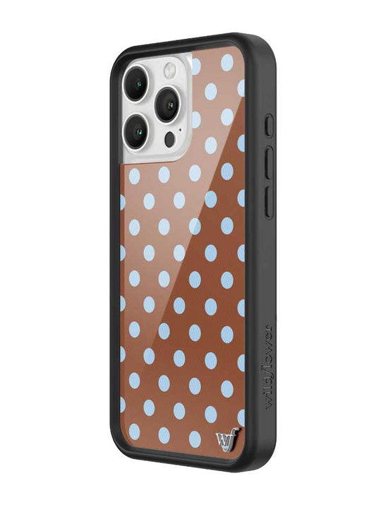 Polka Dot | Brown and Blue iPhone 16 Pro Max Case – Wildflower Cases