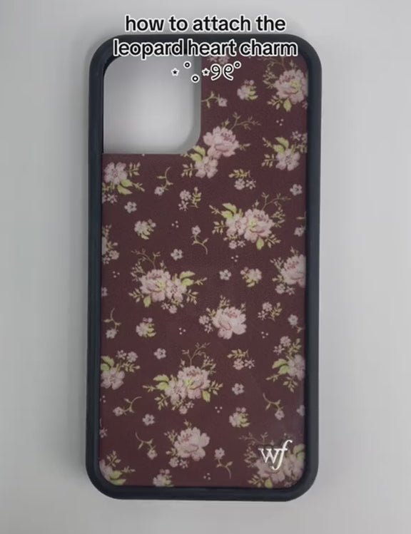 Fuzzy Heart w/ WF Charm | Leopard – Wildflower Cases